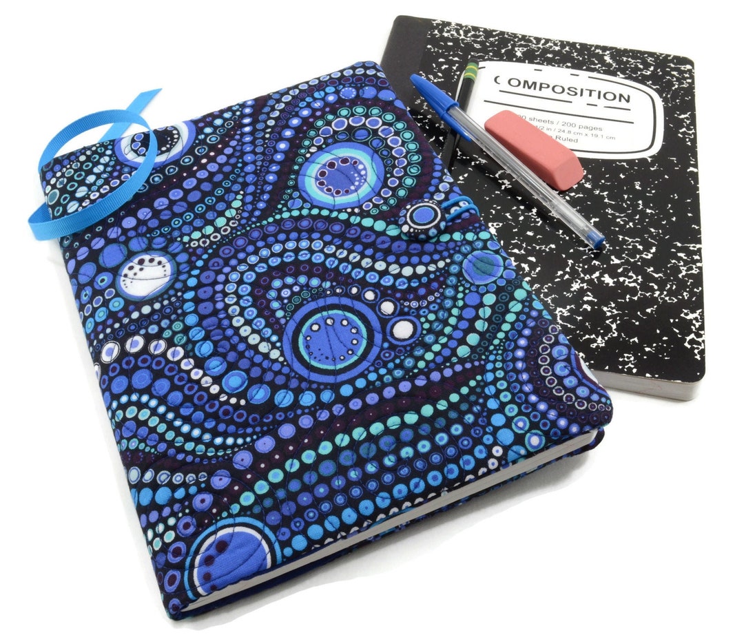 Blue Composition Notebook Cover Reusable Fabric Journal - Etsy