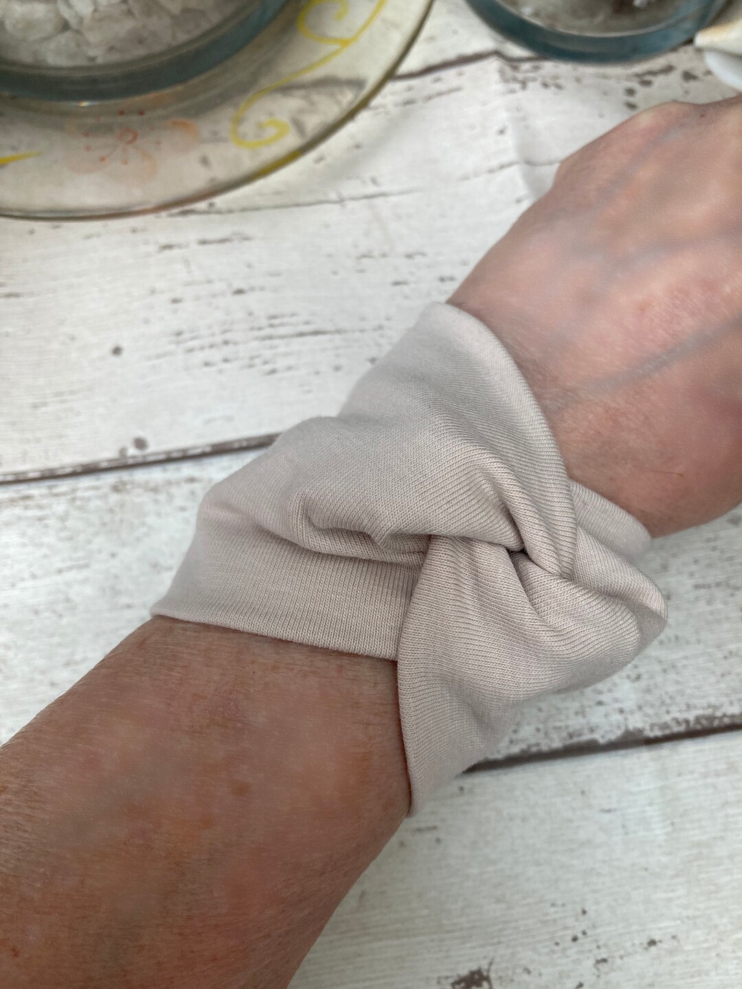 Beige Cream Wide Cuff Bracelet, Nude Skin Colour Wrist Cover Up, Hide ...
