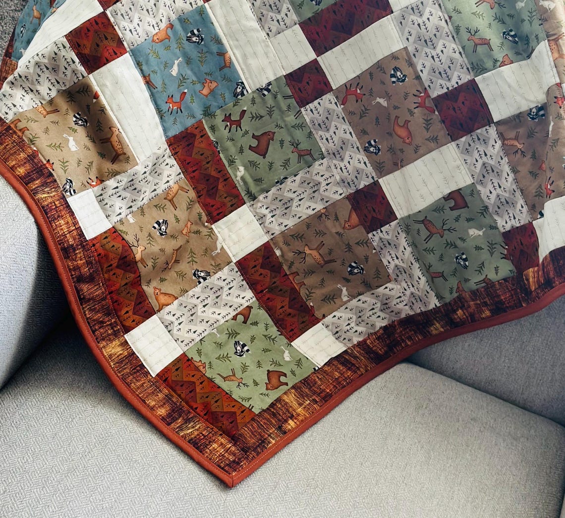 Forest Animal Quilt Handmade - Etsy