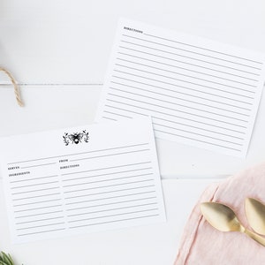 Bumble Bee Recipe Card Set for Recipe Box, Printed Recipe Cards ...