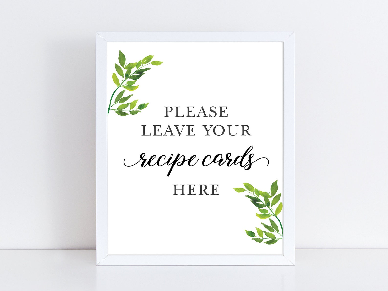 Printable Recipe Card Sign Leave Your Recipe Cards Here | Etsy