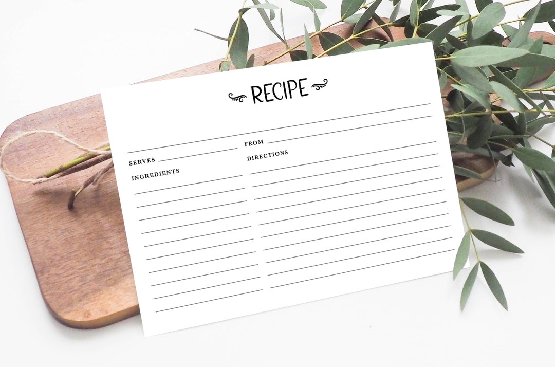 Recipe Card Set for Recipe Box or Meal Planner | Double-sided Kitchen ...