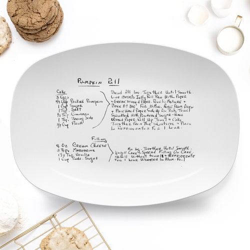 Recipe on Platter Recipe Plate Handwritten Gift Family - Etsy