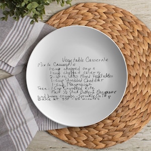 Family Recipe Plate, Custom Recipe Plate, Handwritten Recipe on Dish ...