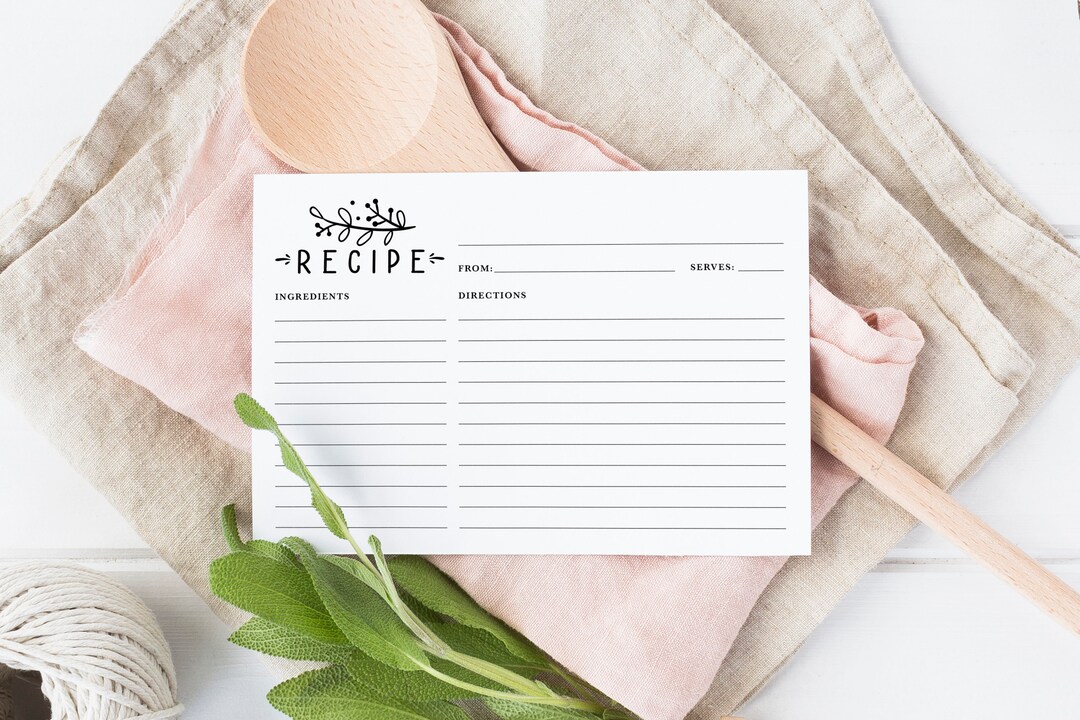 Recipe Cards for Recipe Box or Meal Planner | Double-sided Kitchen ...