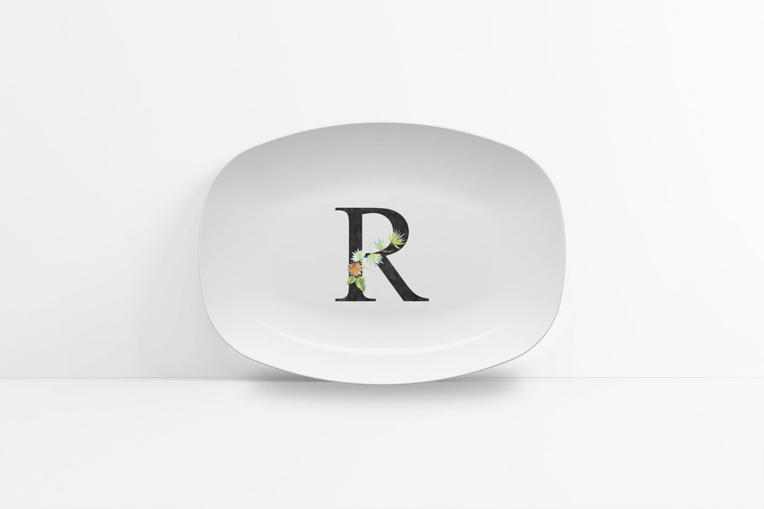 Bohemian Letter Platter - Personalized // Watercolor Initial // Custom ...
