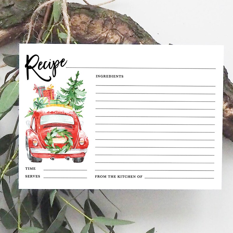 Holiday Recipe Cards - Etsy