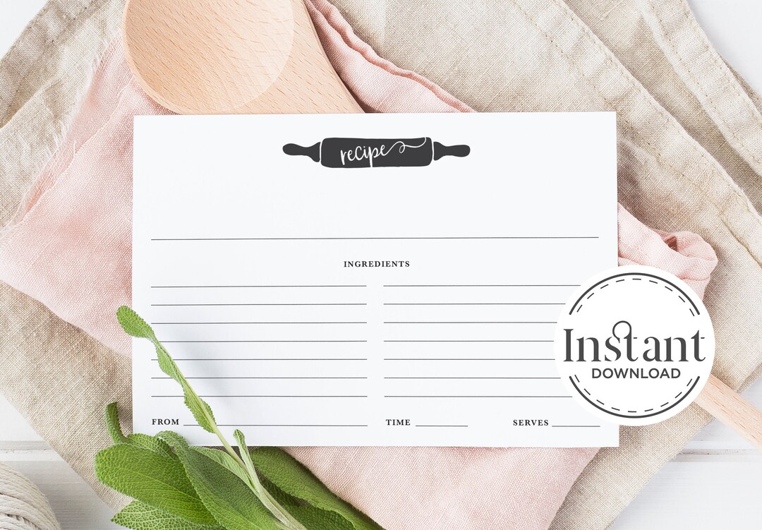PRINTABLE Recipe Card , Modern Farmhouse Design, Bridal Shower ...