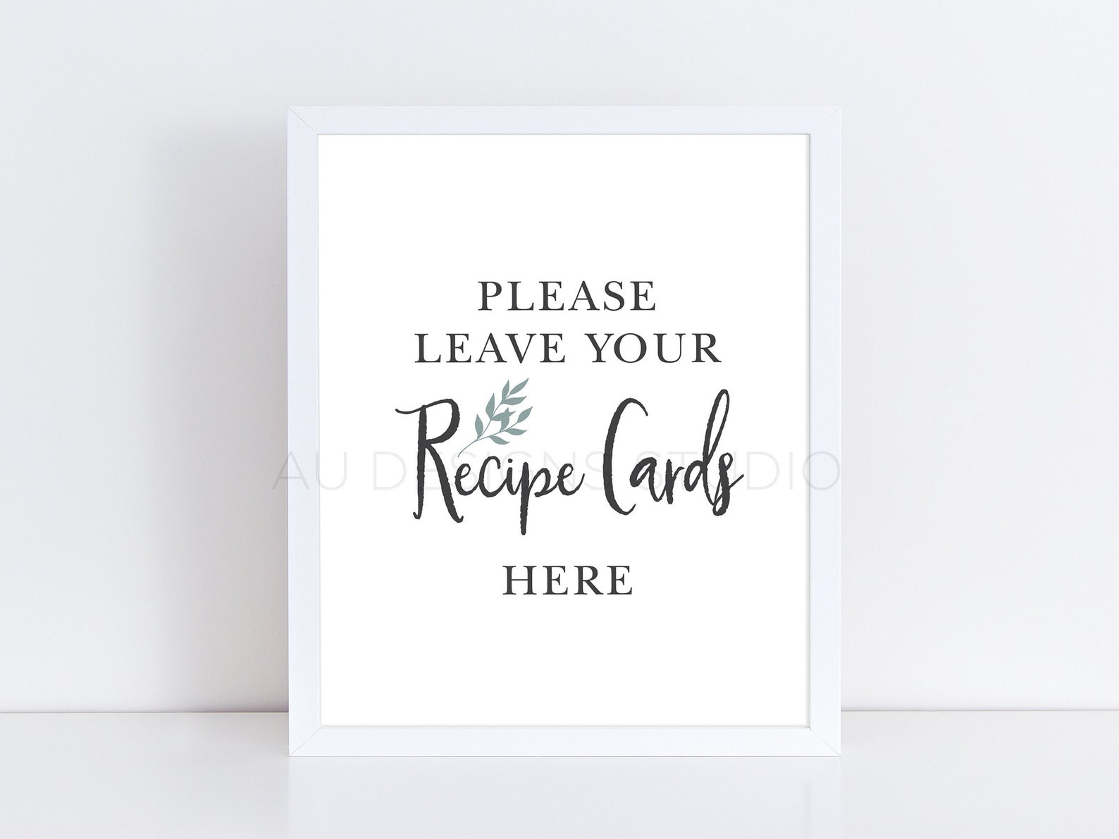 Printable Recipe Card Sign Place Your Recipe Cards Here | Etsy
