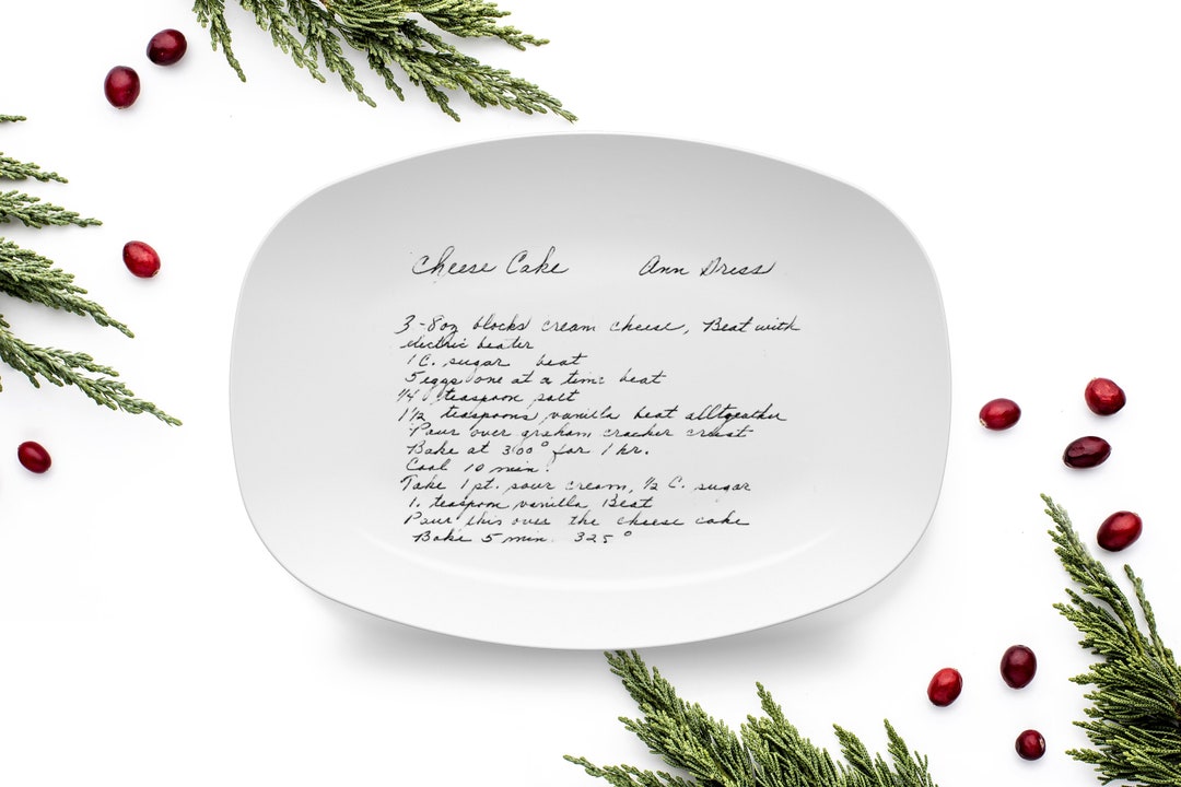 Handwritten Recipe Personalized Platter, Recipe Card, Handwriting ...