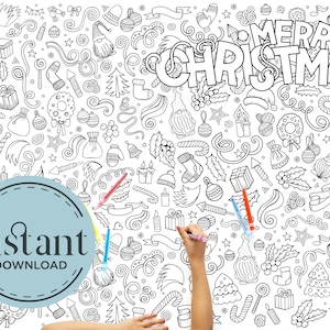 Christmas Coloring Page // Extra Large Poster Coloring Page // Kids ...