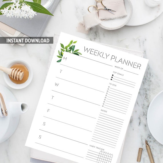 Weekly Agenda Digital Download // Instant Download | Etsy