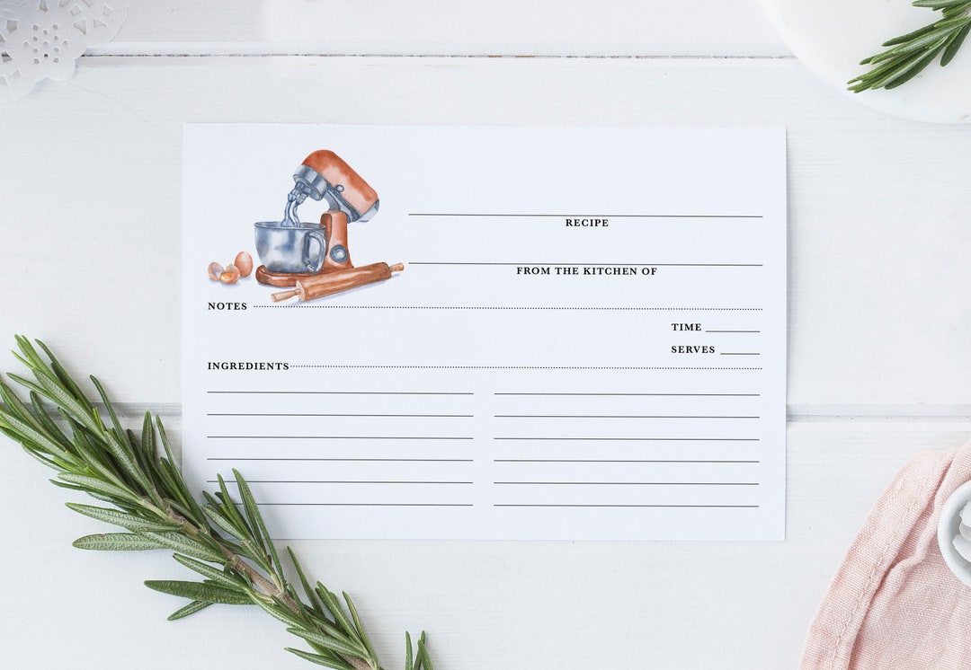 Recipe Card Set for Recipe Box | Double-sided Kitchen Recipe Card ...