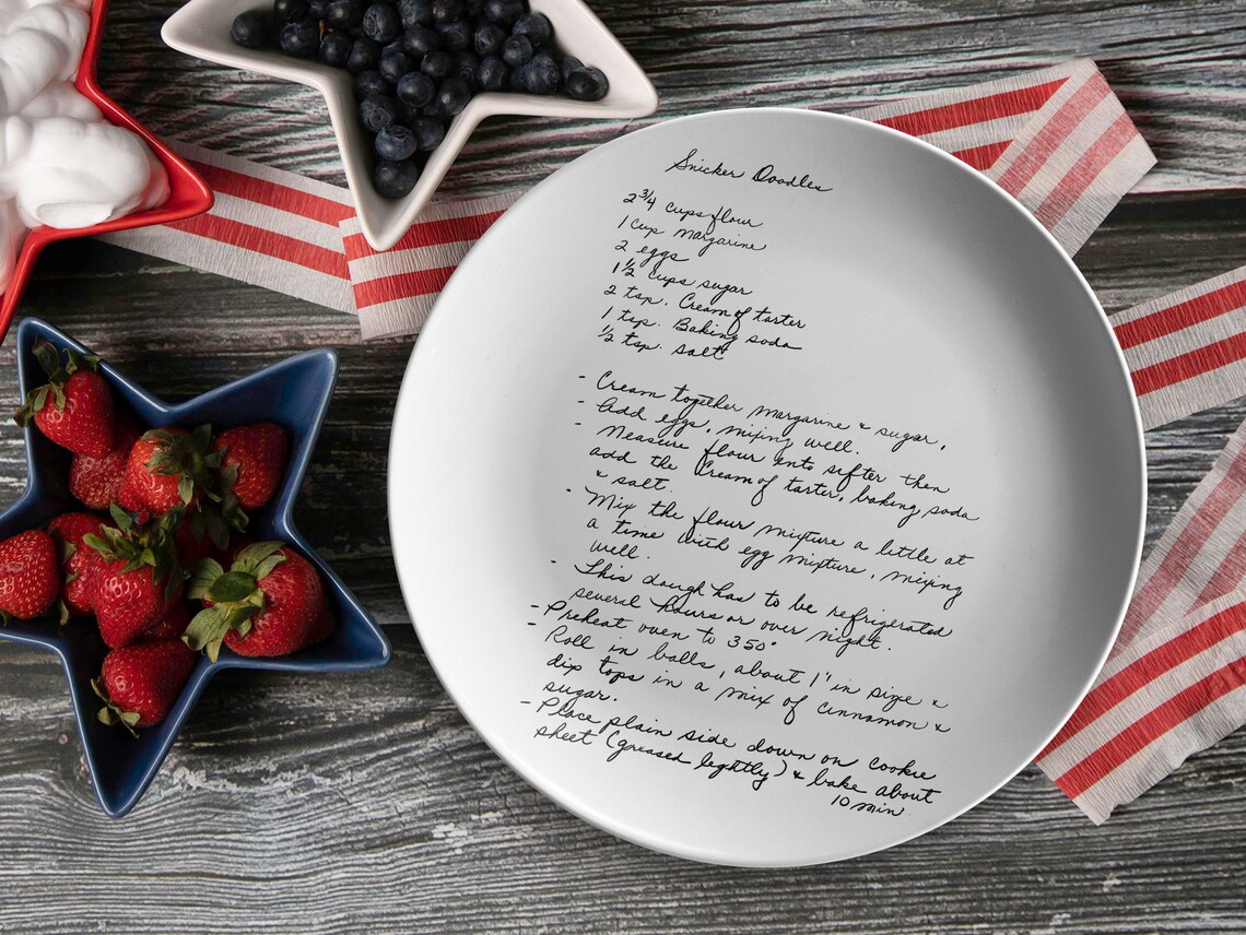 Family Recipe Plate // Custom Recipe Plate // Handwritten - Etsy