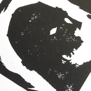 Zombie Silhouette - Linocut Print - Etsy