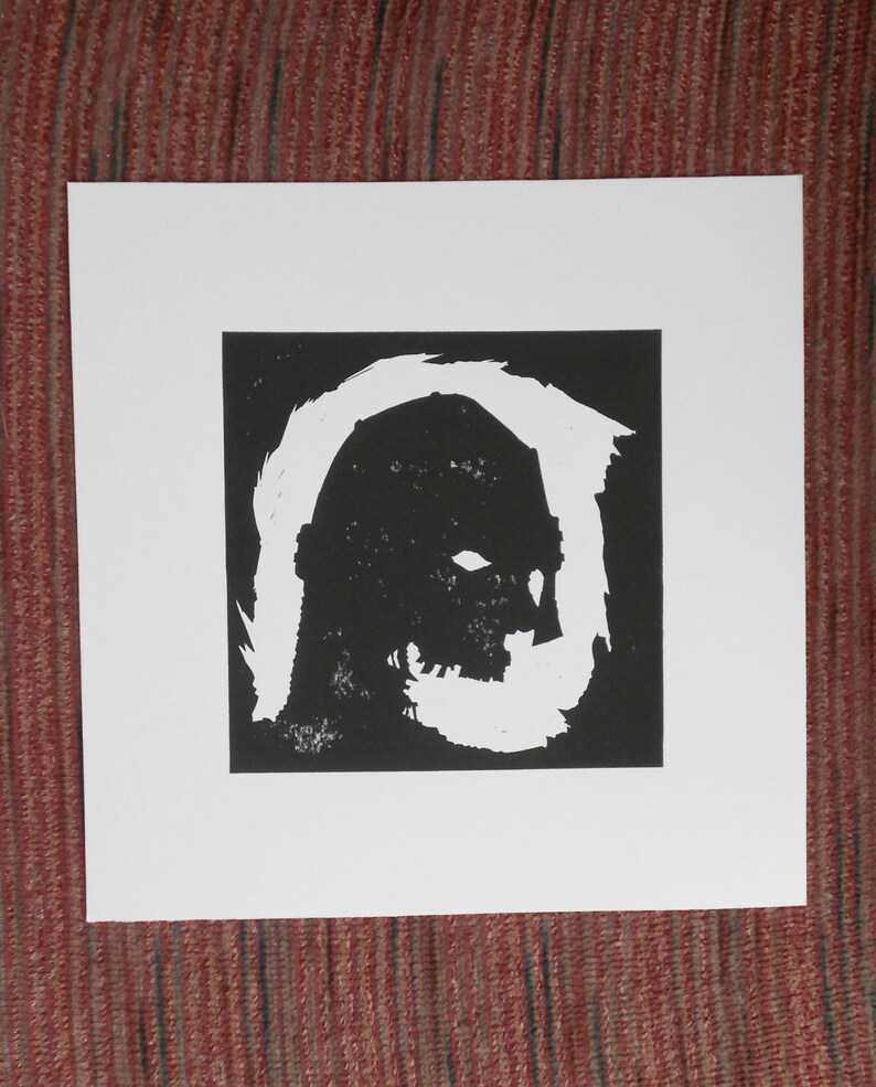 Zombie Silhouette Linocut Print - Etsy