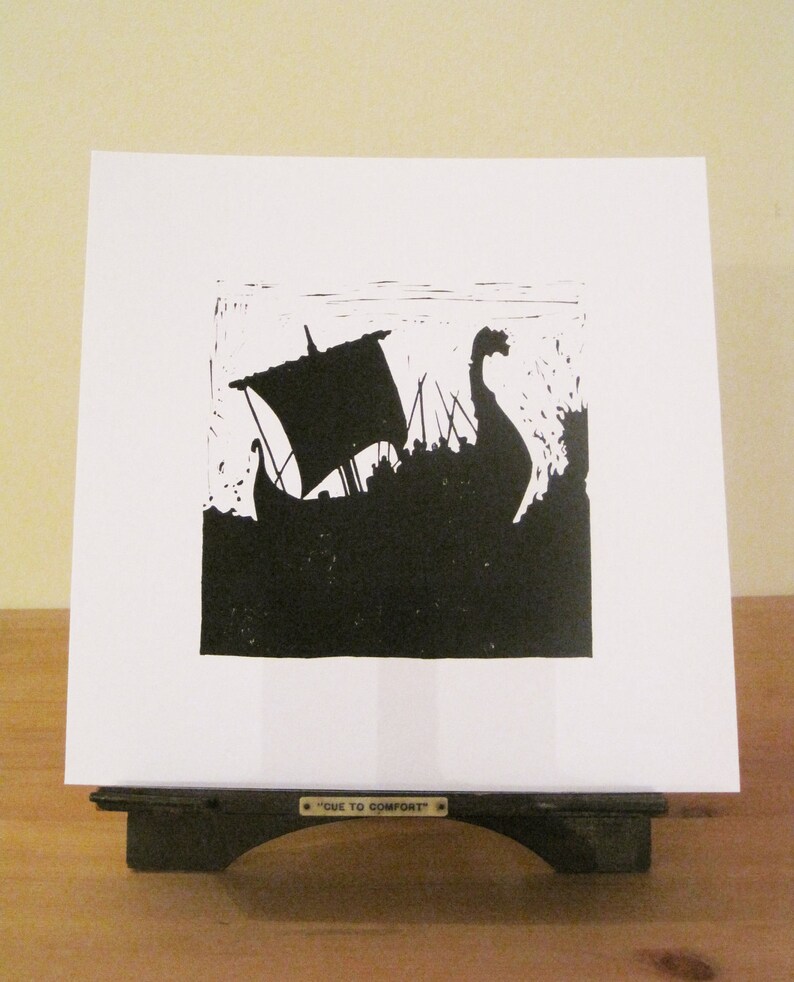 Beowulf Sets Sail - Silhouette Print - Etsy
