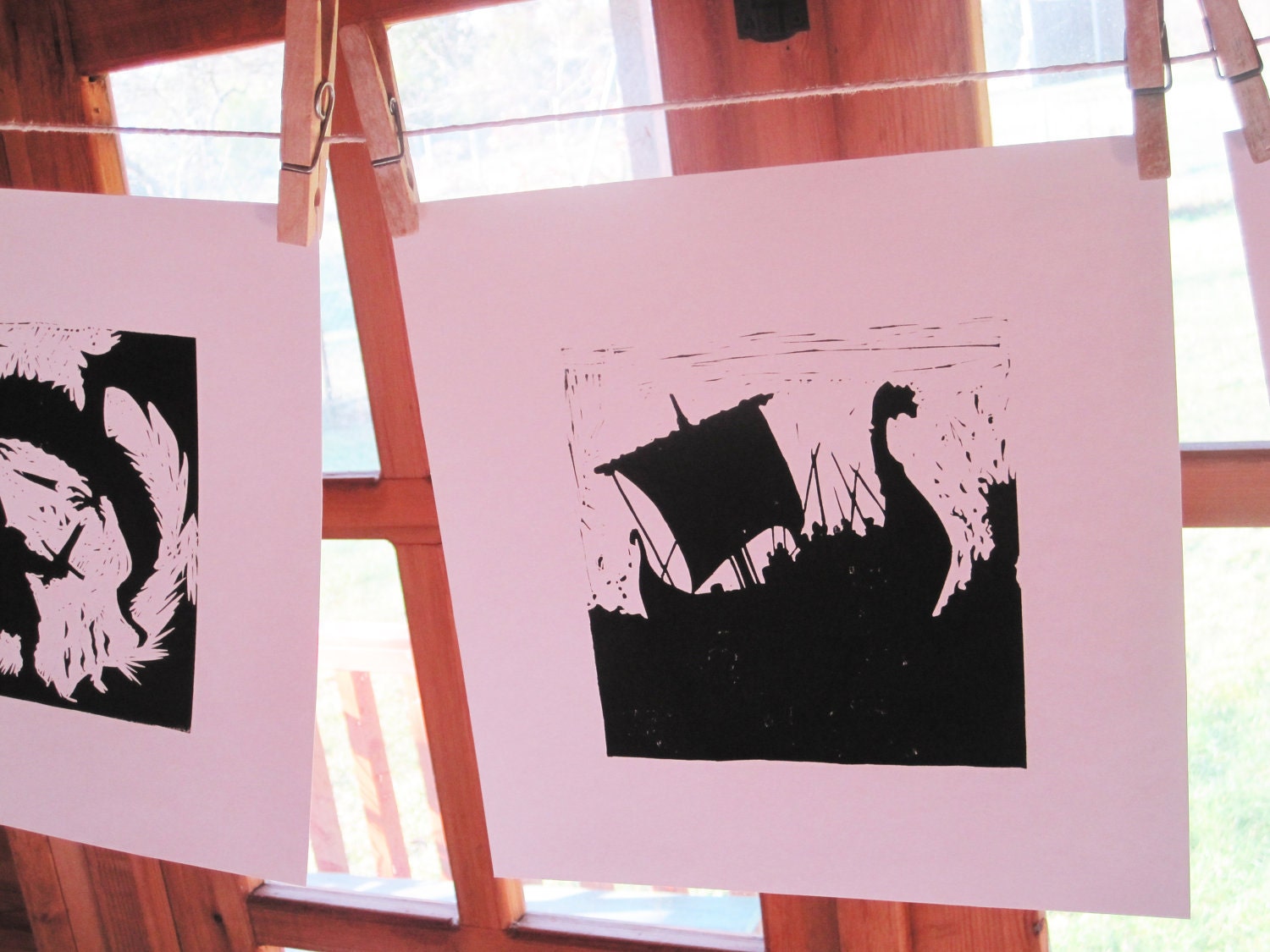 Beowulf Sets Sail - Silhouette Print - Etsy