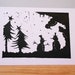 Christmas Linocut Greetings Card - Silhouette Snowman and Friends - Etsy