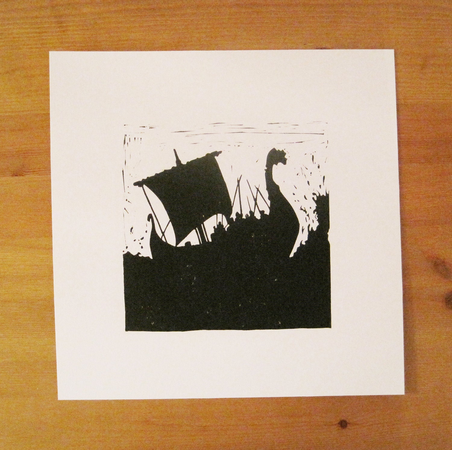 Beowulf Sets Sail - Silhouette Print - Etsy