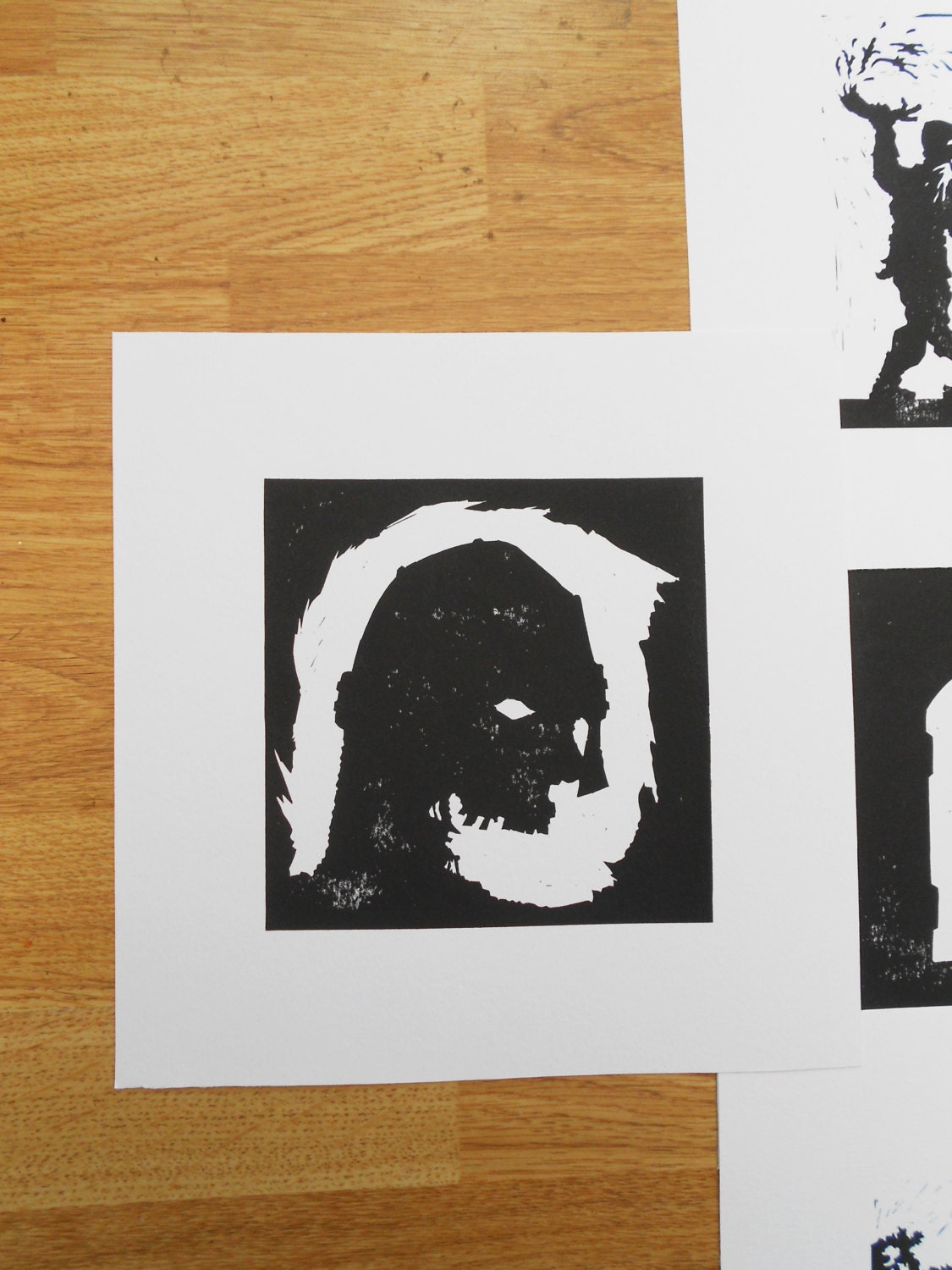 Zombie Silhouette Linocut Print - Etsy