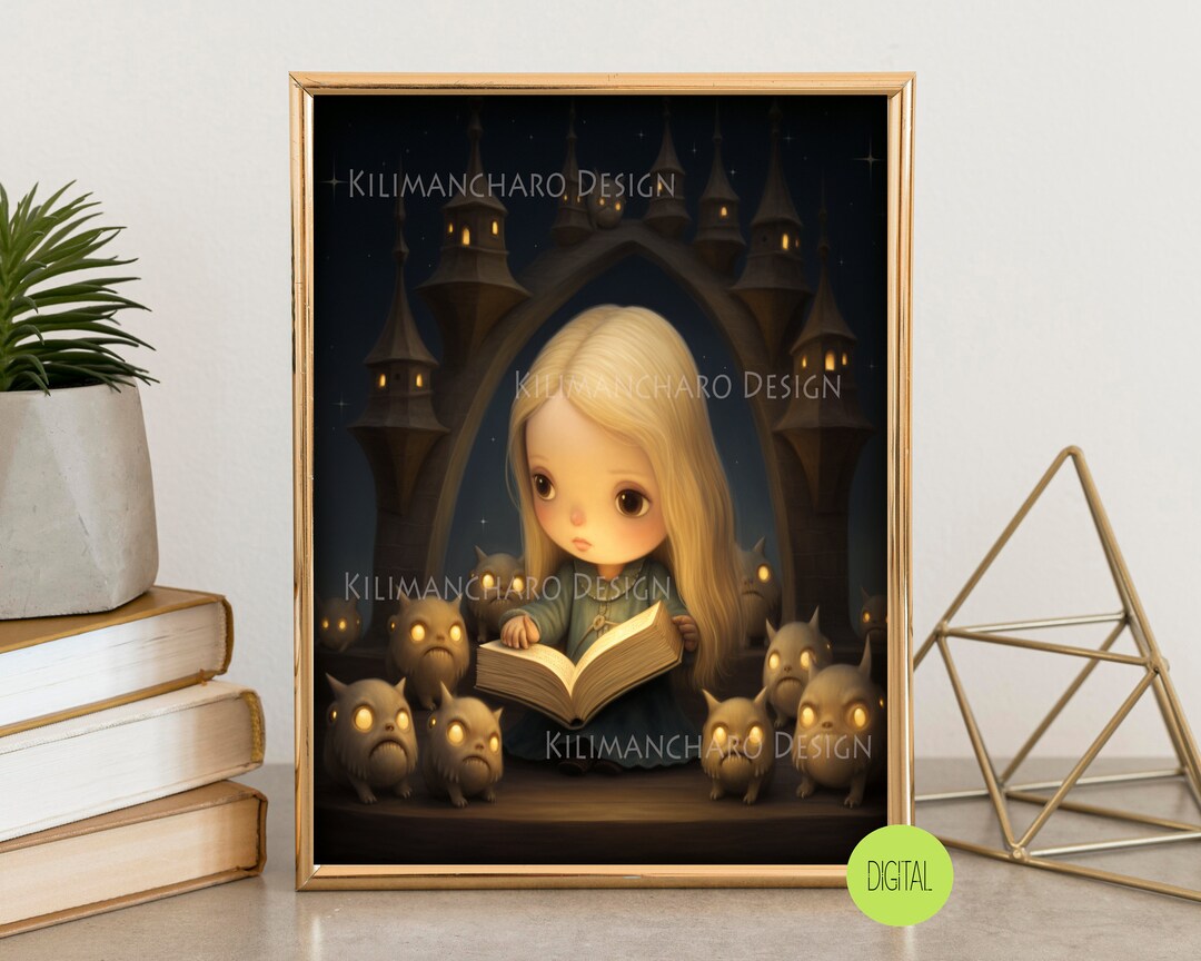 Bedtime Story | Low Brow Printable Wall Art | Kids Room Wall Art ...