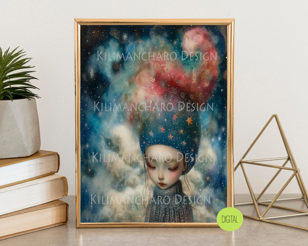 Nebula- Fantasy Cottagecore Print, Whimsical Space Wall Decor, Surreal ...