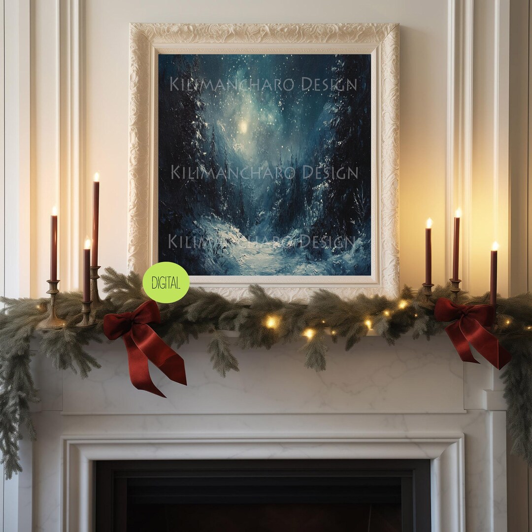 Christmas Starry Night| Christmas Wall Art Print| Winter Christmas ...