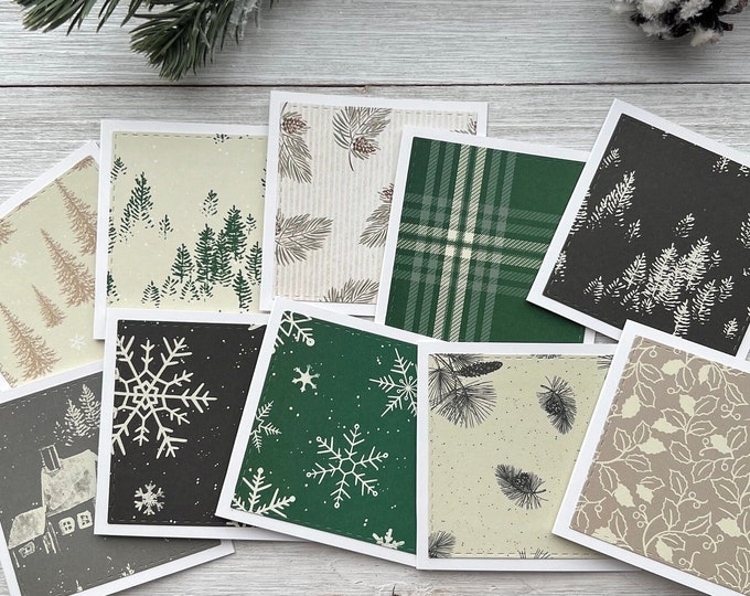 Set of 10 Mini Note Cards ~ 3x3 Blank Cards With Envelopes ~ Holiday ...