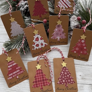 Handmade Merry Christmas Holiday Gift Tags - Set of 9 Christmas Tree ...