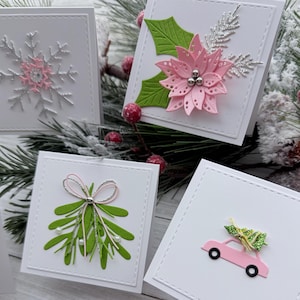 Set of 6 Mini Note Cards ~ Holiday Presents ~ Gift Box ~ 3x3 Blank ...
