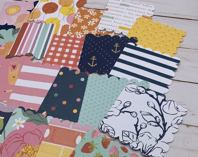 Assorted Note Cards Set of 20 Mini Scalloped Notecards 3x3 Blank Cards ...