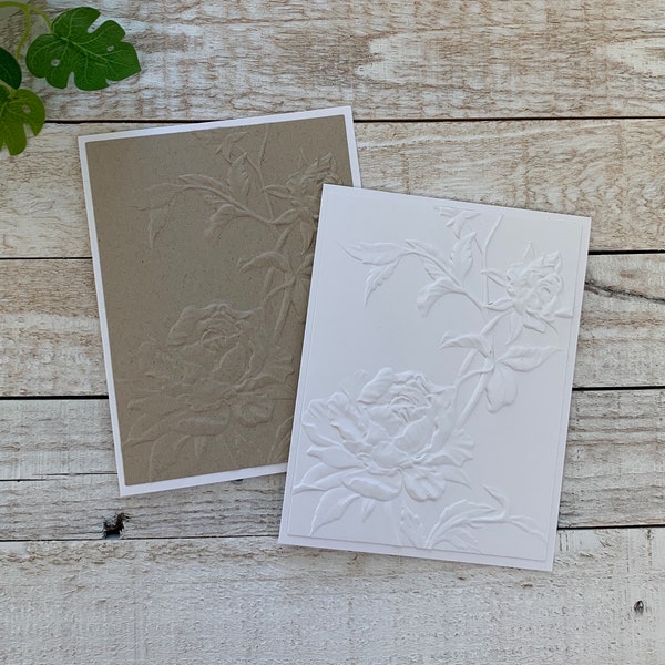 Floral Embossed Thank You Cards - Etsy