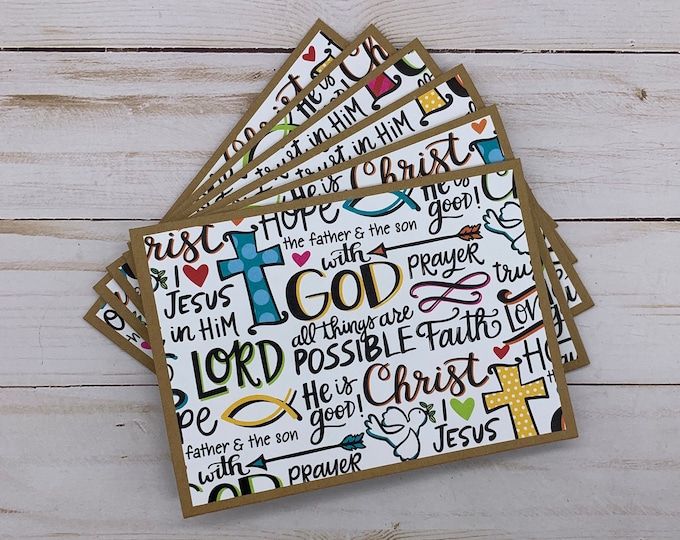 Handmade Note Cards Set of 6 Bible Verse Faith Prayers All Things Are ...