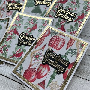 Set of 3 ~ Handmade Note Cards ~ Merry Christmas ~ Winter Snowy Trees ...