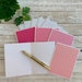 Handmade Embossed Note Cards Set of 5 ~ Pink or Red Hearts ~ Valentine ...