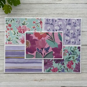 Note Cards Set of 10 ~ All Occasion ~ Wild Flowers ~ Blank Gold Foil ...