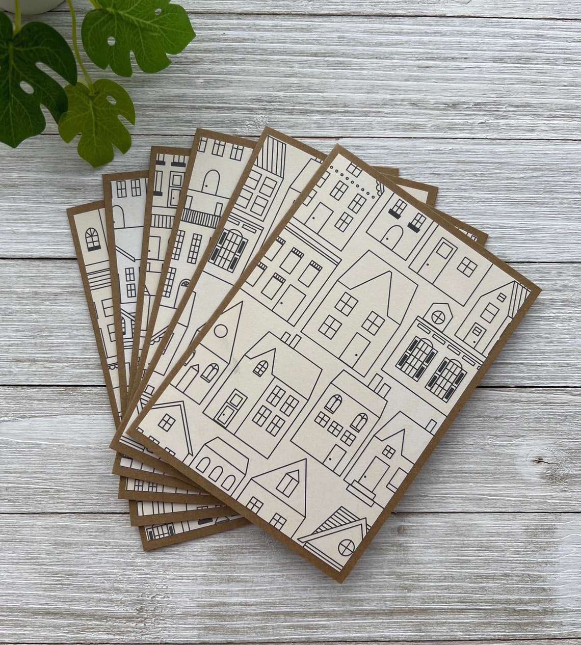 Note Cards Set of 6 ~ Welcome Home ~ Houses ~ Congratulations ~ Thank ...