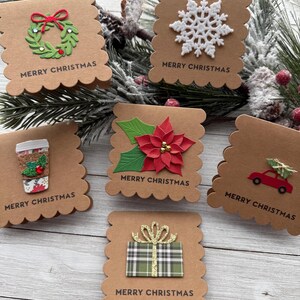 Set of 6 Mini Note Cards ~ Holiday Presents ~ Gift Box ~ 3x3 Blank ...
