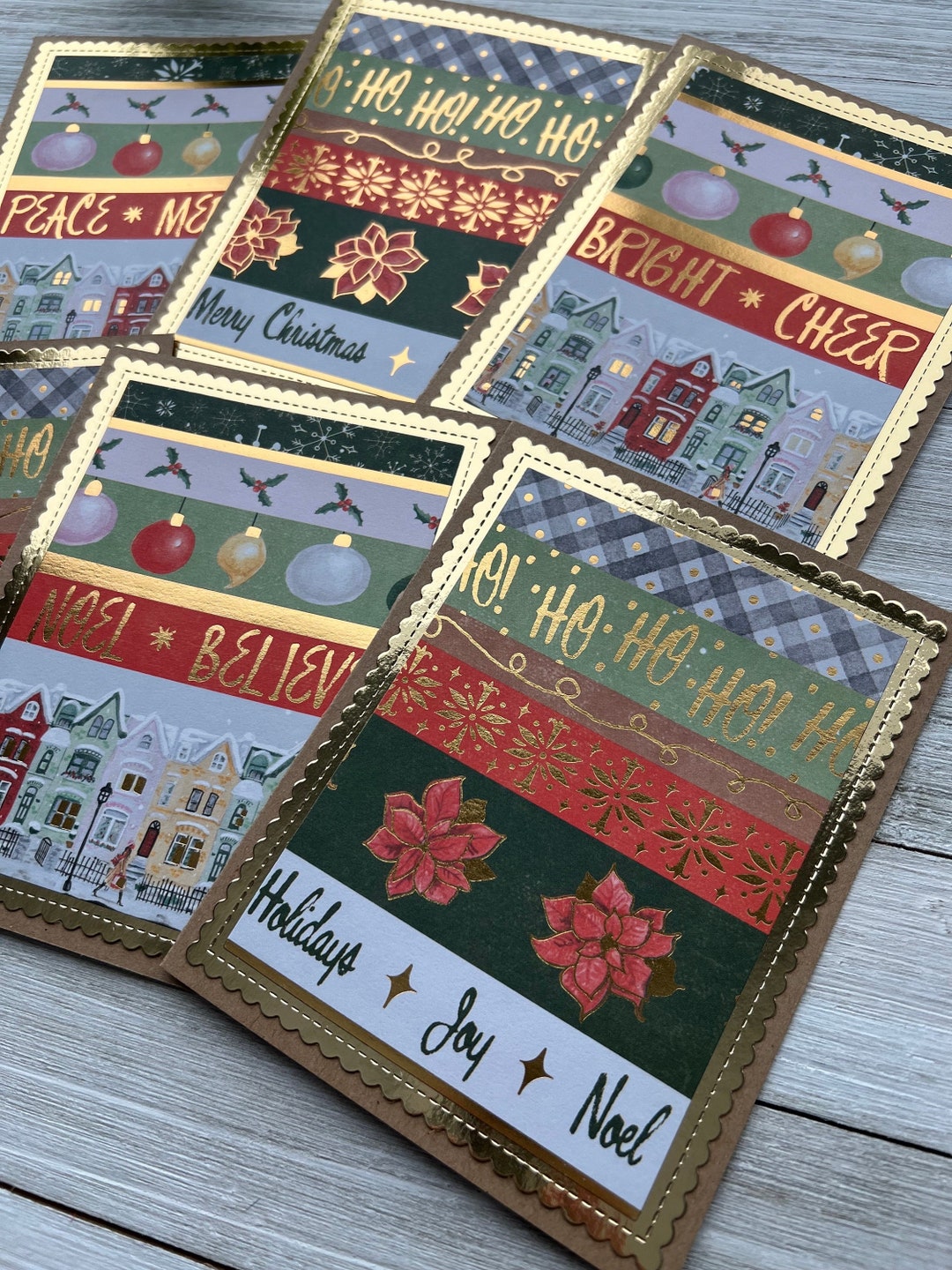 Note Cards Set of 6 ~ Merry Christmas ~ Friendship ~ Thank You ...