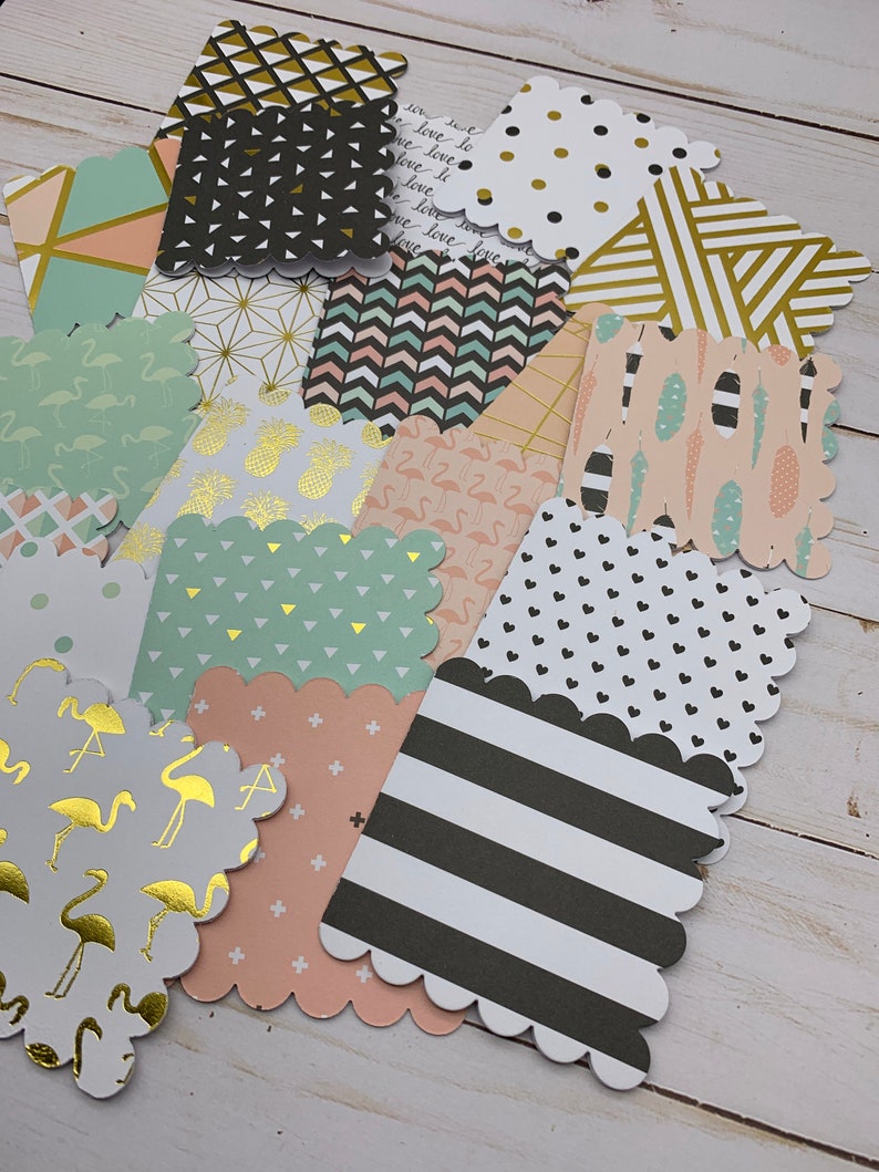 Assorted Note Cards Set of 20 Mini Scalloped Notecards 3x3 | Etsy