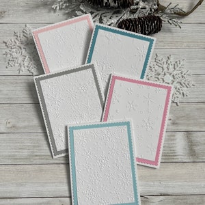 Handmade Embossed Note Cards Christmas Winter Snowflakes Thank You ...