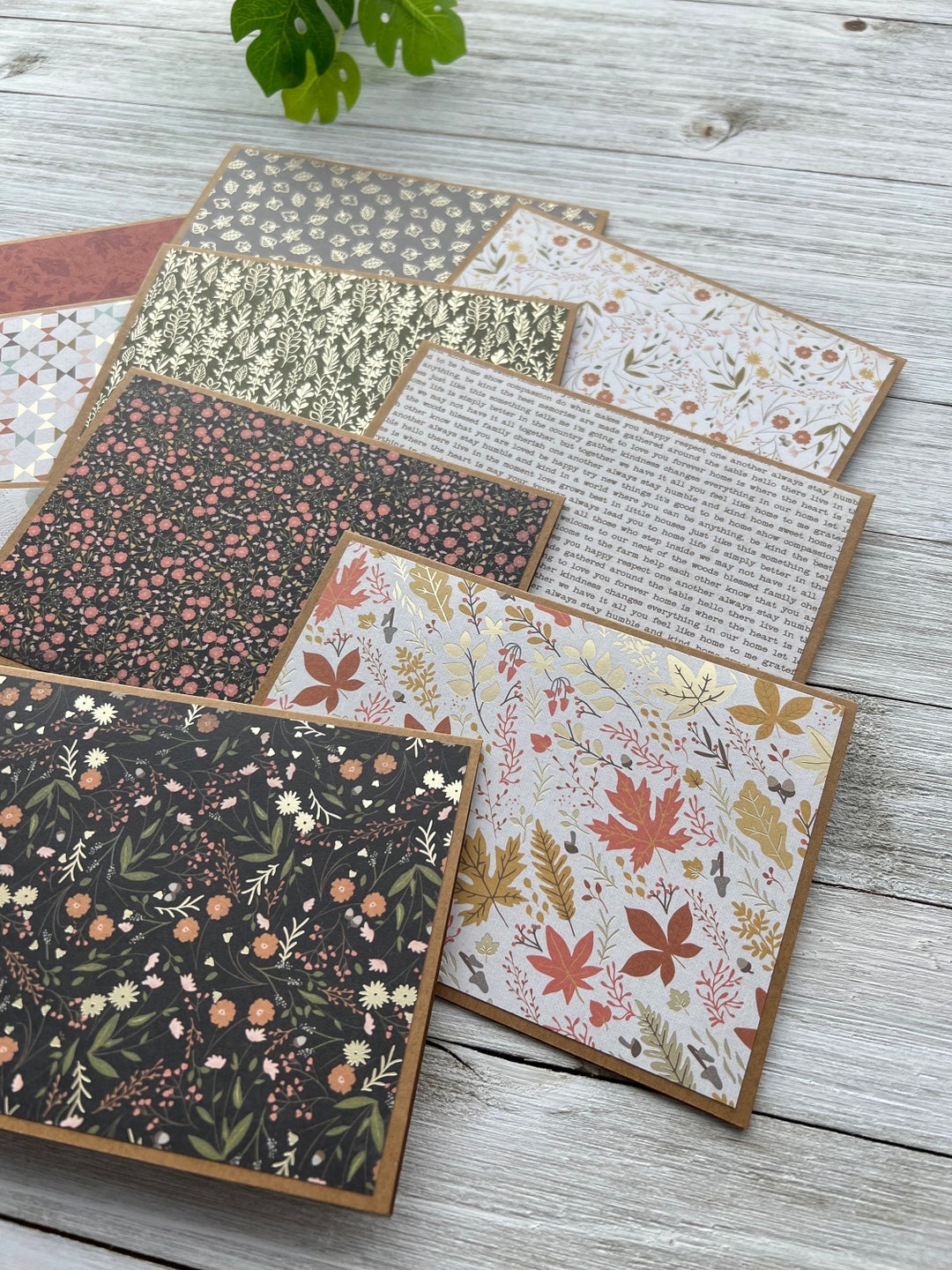 Note Cards Set of 10 Fall Leaves Autumn Foliage Thanksgiving Thank You ...