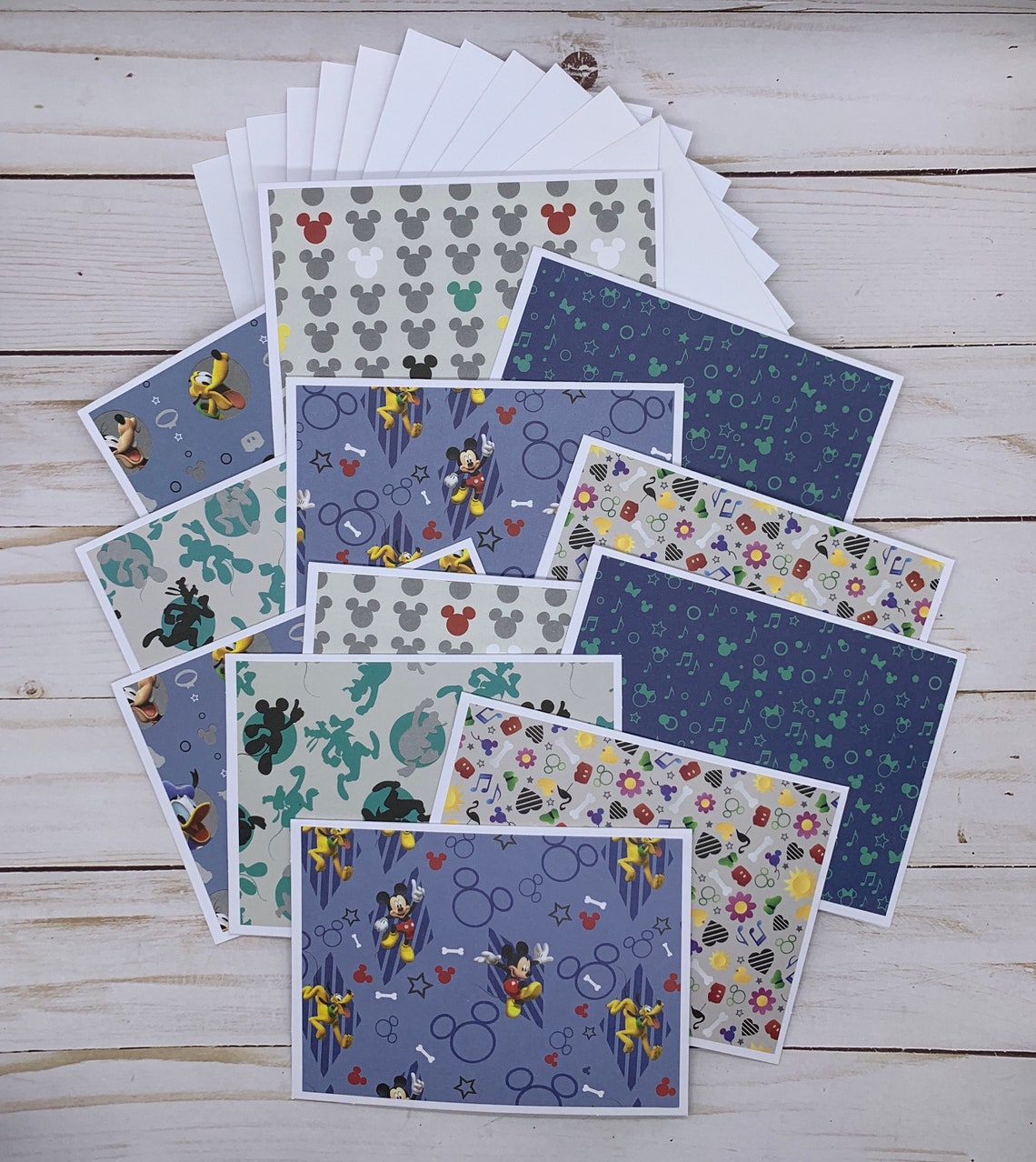 Handmade Note Cards Set of 12 Mickey Mouse and Pals Goofy - Etsy