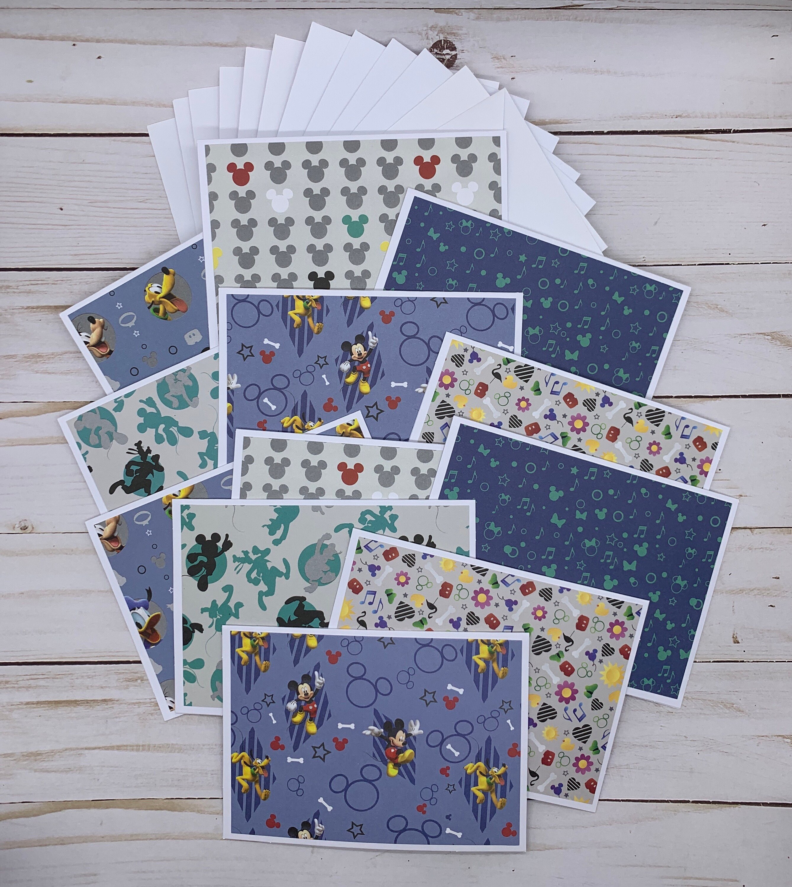 Handmade Note Cards Set of 12 Mickey Mouse and Pals Goofy - Etsy