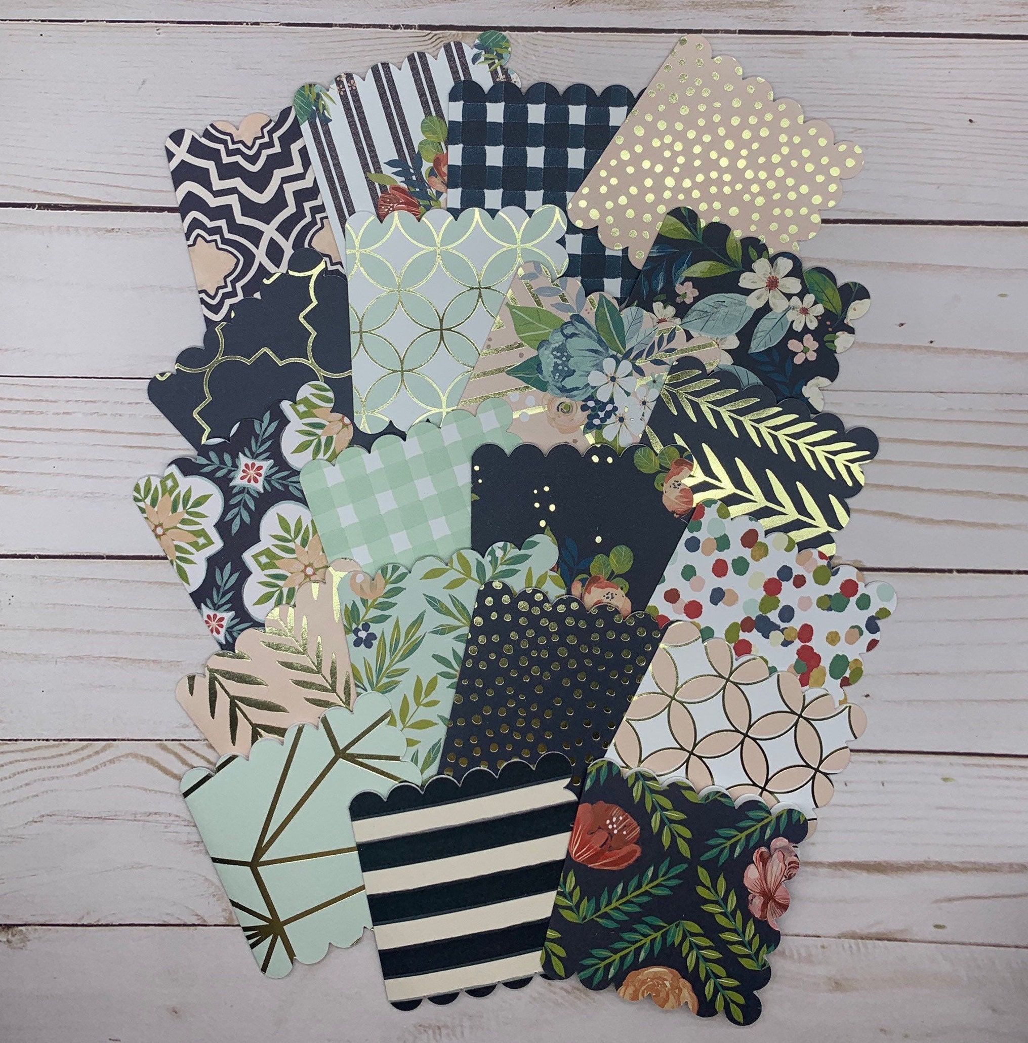 Assorted Note Cards Set of 20 Mini Scalloped Notecards 3x3 | Etsy