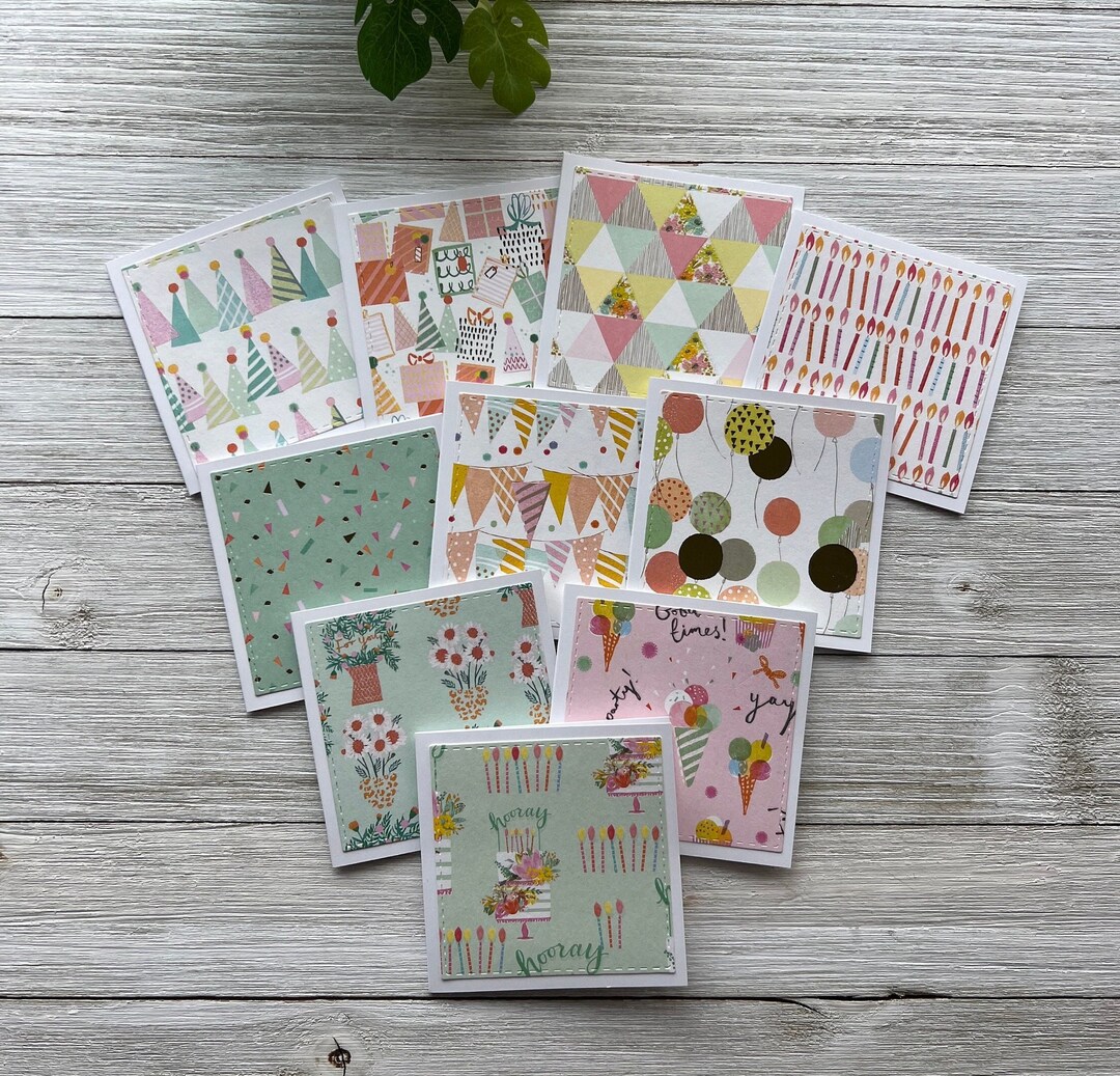 Set of 10 Mini Note Cards ~ 3x3 Blank Cards With Envelopes ~ Lunch Box ...
