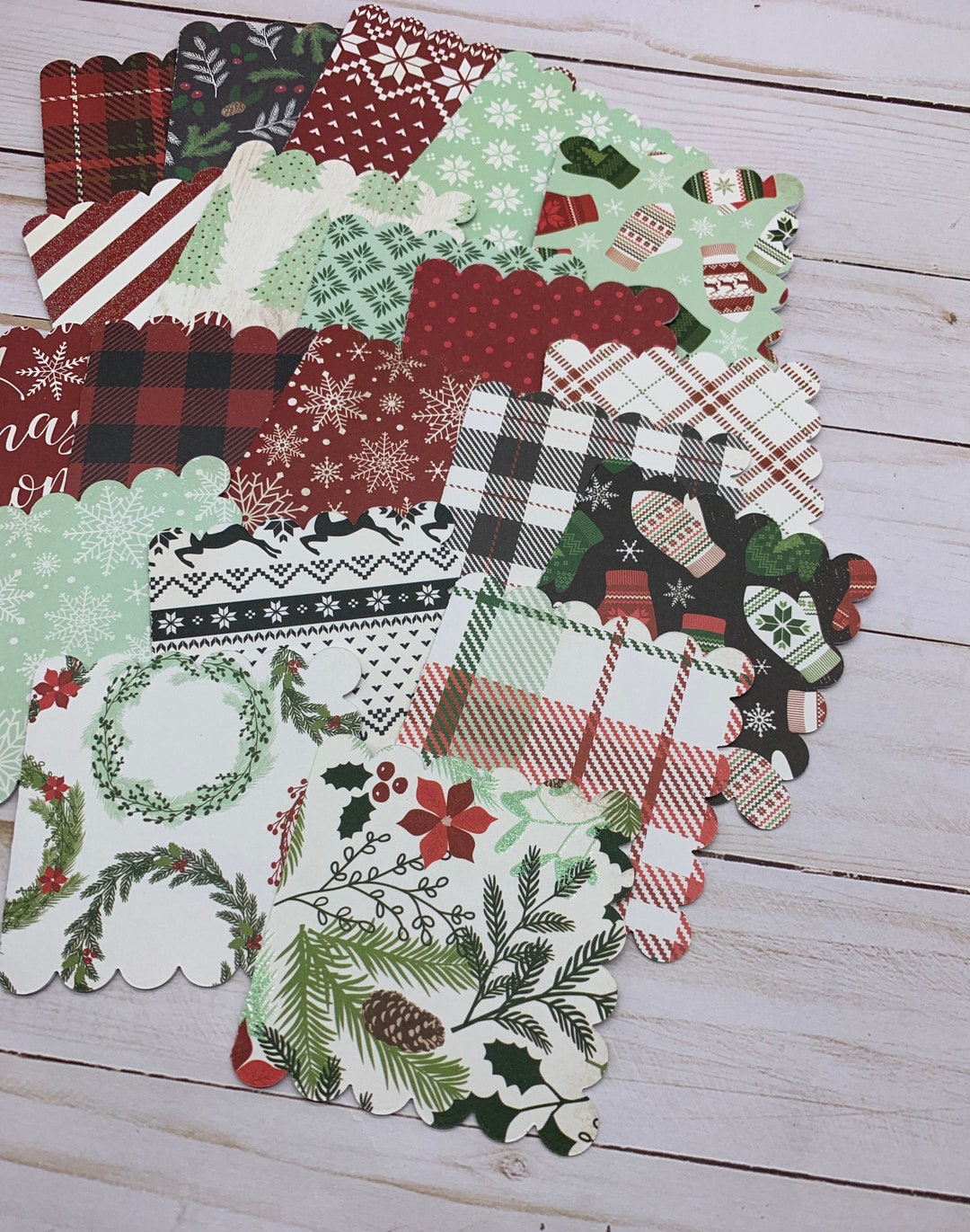 Assorted Note Cards - Set of 20 Mini Scalloped Notecards ~ 3x3 Blank ...