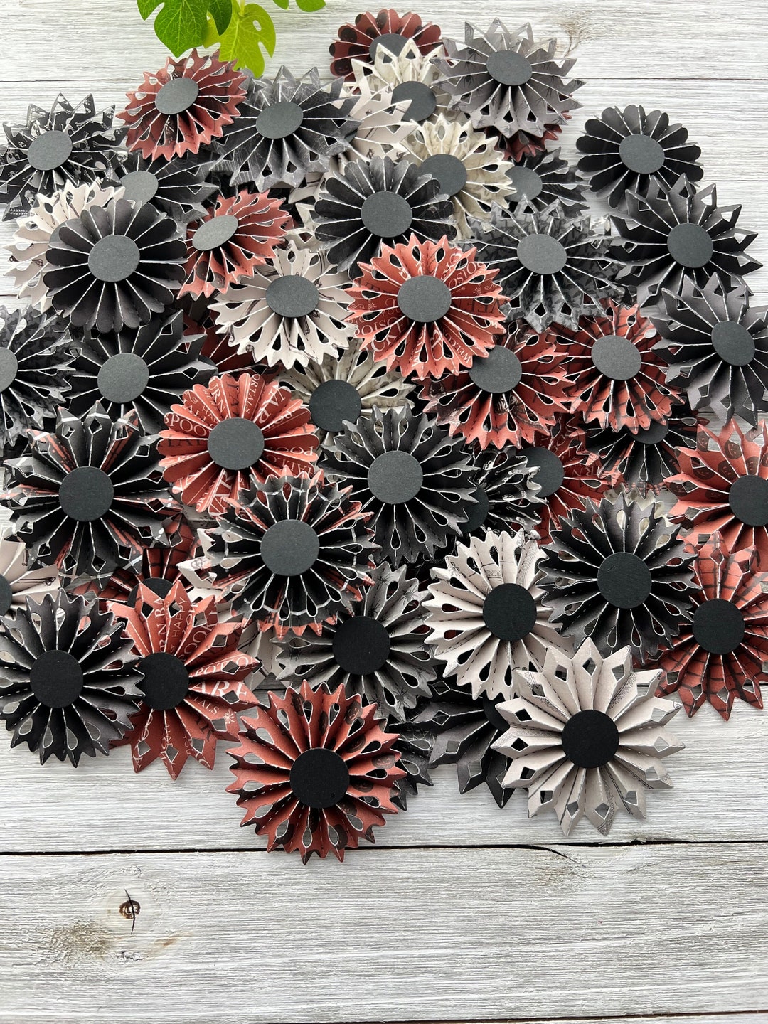14 Handmade Mini Paper Rosettes: Halloween Planner Embellishments - Etsy