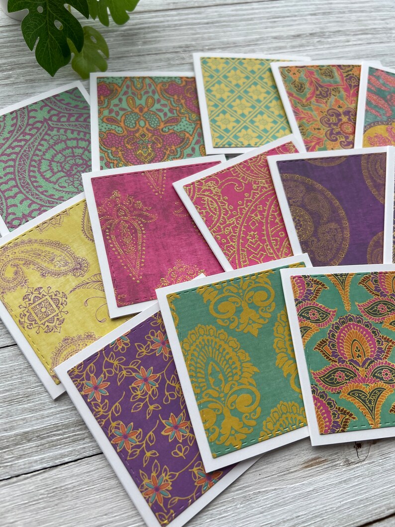Assorted - Set of 14 Mini Note Cards ~ 3x3 Blank Cards With or W/O ...